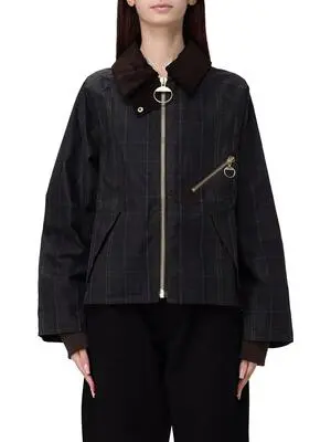 Barbour Arlene Pinstriped Waxed Cotton Shirt Jacket With Velvet Collar - Brown
