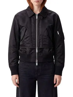 SACAI X CARHARTT WIP Nylon Bomber Jacket With Patch Pockets And Zip Closure