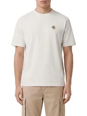 Burberry Crewneck Cotton T-shirt With Equestrian Knight Logo - White
