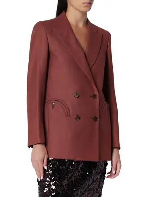 BLAZÉ MILANO Double-breasted Virgin Wool And Cashmere Blazer - Brown