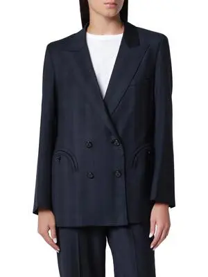 BLAZÉ MILANO Pinstriped Double-breasted Virgin Wool Blazer