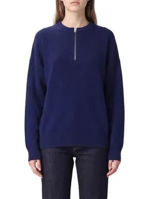 Extreme Cashmere Relaxed Fit Half-zip Jumper In Cashmere Blend - Blue