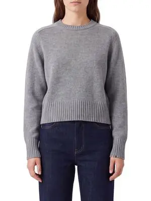 Extreme Cashmere Long-sleeved Crew Neck Jumper In Pure Cashmere - Grey