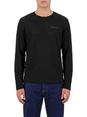 DAILY PAPER Long-sleeved Cotton-blend T-shirt With Logo - Black