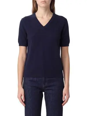 Extreme Cashmere V-neck Cashmere-blend Short-sleeved Jumper - Blue
