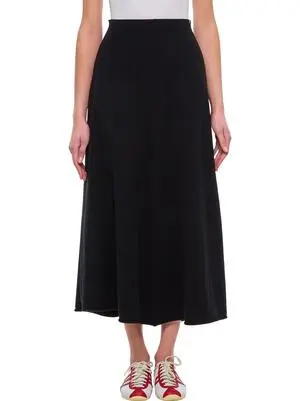 EXTREME CASHMERE High-waisted Midi Knit Skirt In Wool Blend