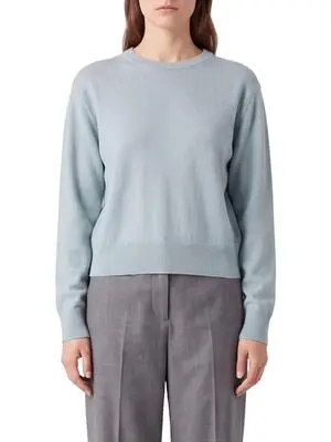 Extreme Cashmere Crew Neck Jumper In Pure Cashmere With Dropped Shoulders - Sky