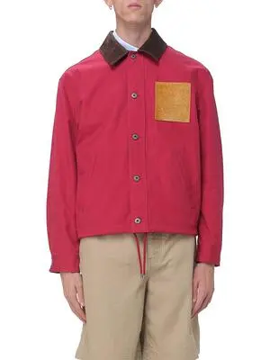 Loewe Workwear Cotton Jacket With Velvet Contrast Collar - Red