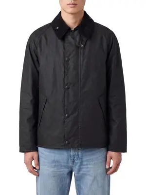 BARBOUR Transport Short Waxed Cotton Jacket With Corduroy Collar