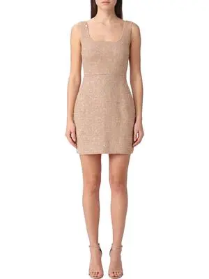 Elisabetta Franchi Off-the-shoulder Tweed Mini Sheath Dress - Nude