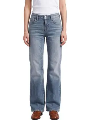 7 For All Mankind Low Flare Mid-rise Flared Jeans In Denim - Blue
