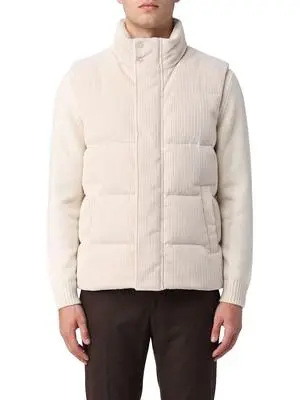Herno Quilted Velvet Padded Gilet With High Neck - White