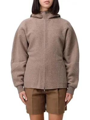 MAX MARA Relaxed Fit Knit Hoodie In Wool And Cashmere With Zip Closure
