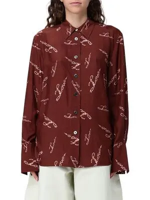 Paul Smith Relaxed-fit Slogan-print Silk-blend Shirt - Rust