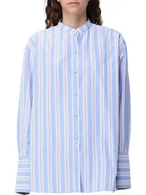 Paul Smith Cotton Shirt With Mandarin Collar And Relaxed Fit Multicolor