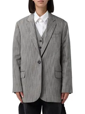 Paul Smith Relaxed-fit Striped Viscose Blazer With Oversized Shoulders - Grey