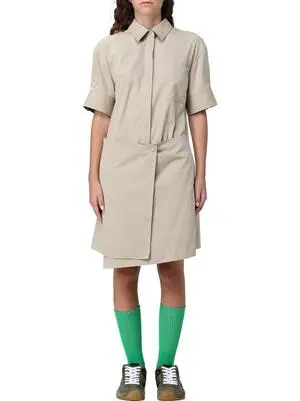 Loewe Cotton And Silk Blend Mini Wrap Chemisier Dress Beige