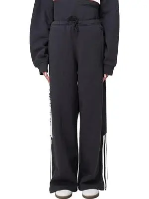 ADIDAS ORIGINALS Wide-leg Jogging Trousers In Cotton Blend With Drawstring - Black