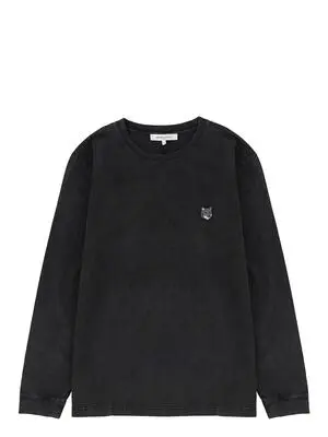 Maison Kitsuné T-shirt "fox Head" A Manica Lunga - Black