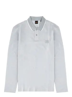 BOSS Polo A Manica Lunga Con Logo Grey