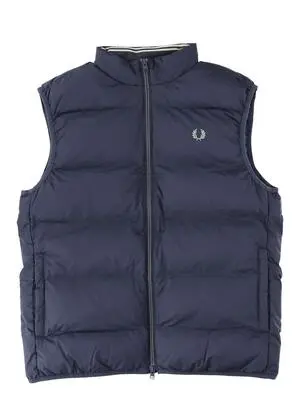 Fred Perry Gilet Trapuntato Con Logo - Blue