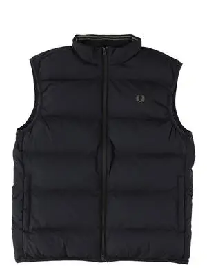 Fred Perry Gilet Trapuntato Con Logo - Black
