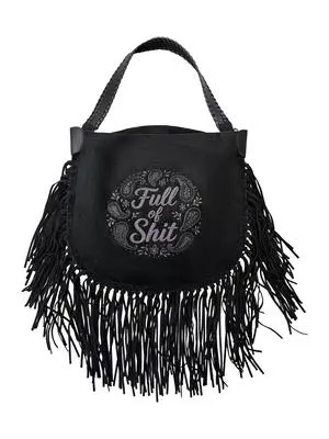 LILLY LOVES Full Of Shit Paisley Tassel Handbag - Black