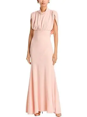 Black Halo Adelina Empire Waist Mock Neck Gown - Blush