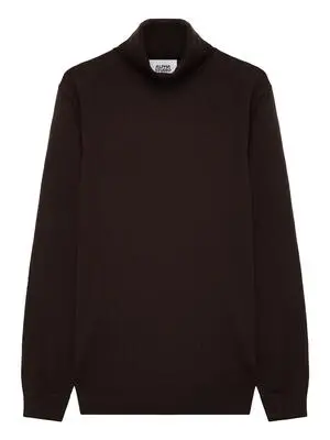 Alpha Studio Alpha Studio Men's Merino Wool Turtleneck Sweater Marrone
