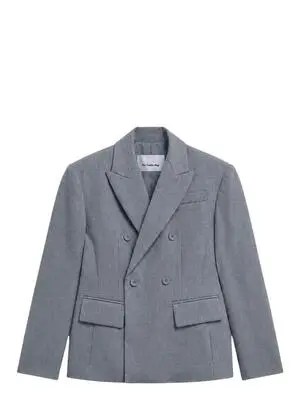 THE FRANKIE SHOP Doyer Double-breasted Wool Blazer With Welt Pockets - Grey