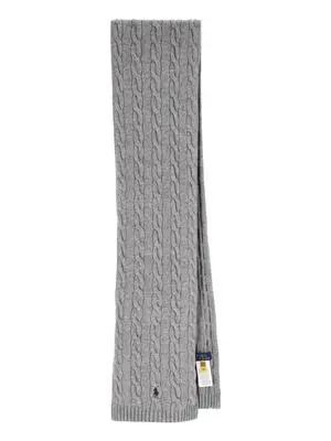 Polo Ralph Lauren Cable-knit Wool Cashmere Scarf - Grey