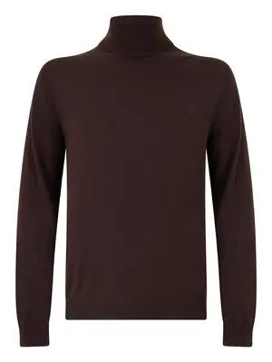 SLOWEAR Slowear Men's High-Collar Wool Sweater Brown