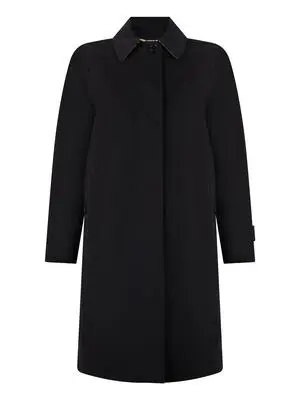 Burberry Burberry Long Cotton Trench Coat With Classic Collar Black