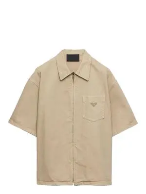 Prada Prada Men's Short-Sleeve Zip-Front Overshirt Sand