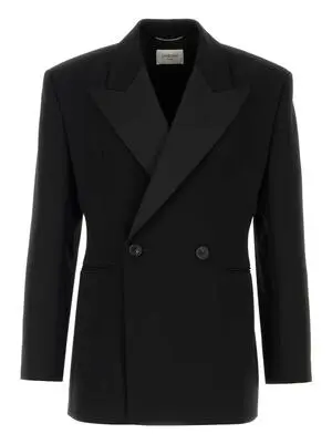 Saint Laurent Wool Blazer With Silk Lining - Black