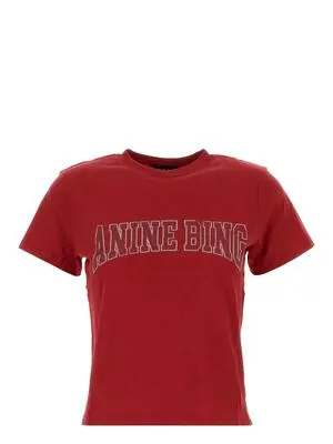 ANINE BING Cotton Shelley T-shirt - Red