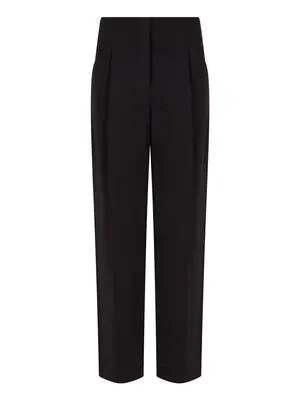 Veronica Beard High-waisted Straight Pants With Side Pockets - Black