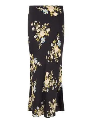 VERONICA BEARD Veronica Beard Floral Silk Long Skirt With Elegant Fitted Waist