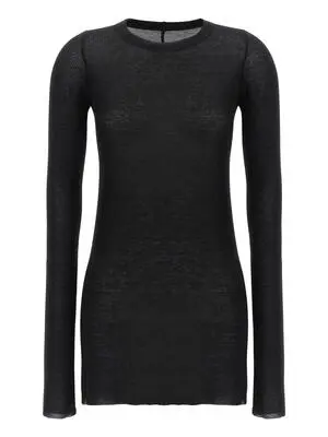 Rick Owens Rick Owens Women's Ribbed Long-Sleeve Crewneck Top Black