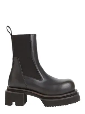 Rick Owens Beetle Bogun Leather Boots - Red