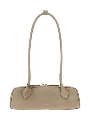 Alaïa Alaia Dove Grey Nabuk Teckel Mini Shoulder Crossbody Bag Grey