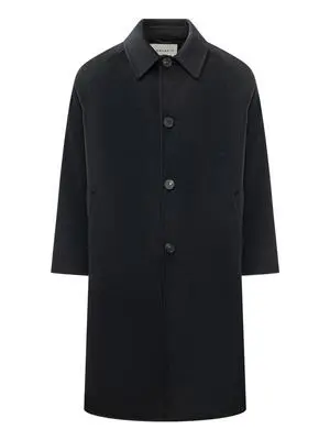 AMARANTO Tailored Overcoat - Navy