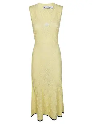 SELF-PORTRAIT Self-portrait Pointelle Knit Midi Dress