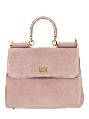 Dolce & Gabbana My Sicily Mini Calfskin Handbag With Front Flap Closure And Top Handle - Pink