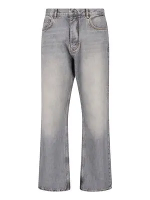 Off-White Faded Cotton Jeans For - Grey