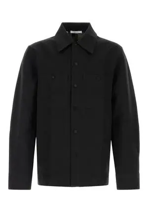Givenchy Cotton Couture Seam Shirt With Checkered Reverse, Classic Collar & Chest Pockets - Black