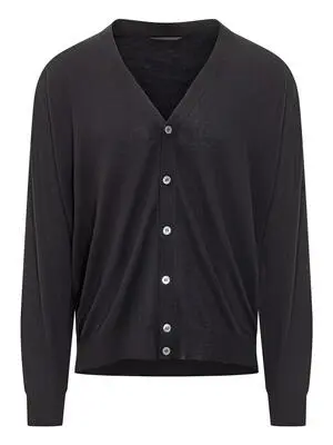 FILIPPO DE LAURENTIIS Button-front Wool Cardigan - Navy