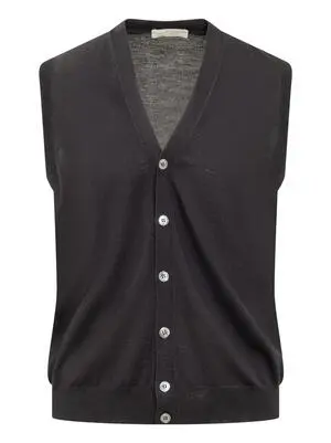 FILIPPO DE LAURENTIIS Filippo De Laurentiis 100% Merino Wool Buttoned Gilet