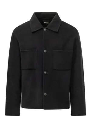 BOSS Carper Woven Wool-blend Jacket - Dark Blue