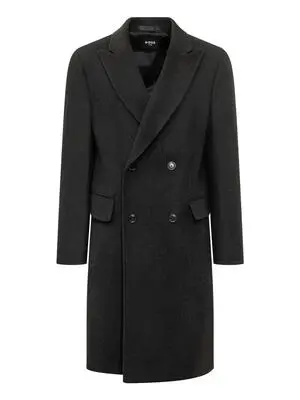 BOSS Boss Alpaca-Blend Peak Lapel Jacket Black